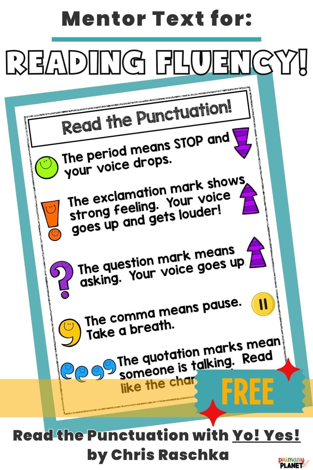 Reading Fluency Mentor Text with Read the Punctuation Freebie!