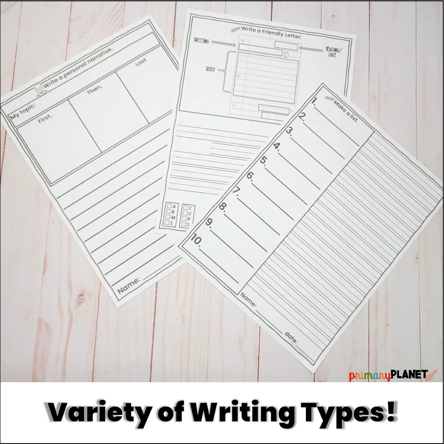 Writing Paper with Graphic Organizers - Templates - Primary Planet