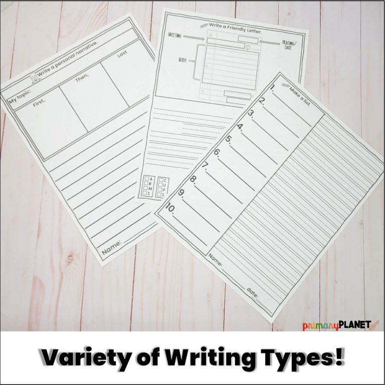 Writing Paper with Graphic Organizers - Templates - Primary Planet