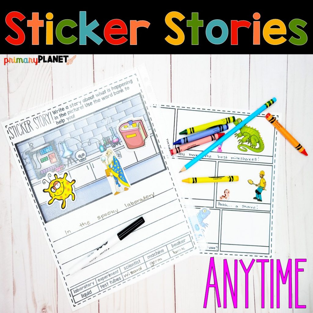 Anytime Sticker Stories - Lined Paper Templates - Sticker Story Writing ...
