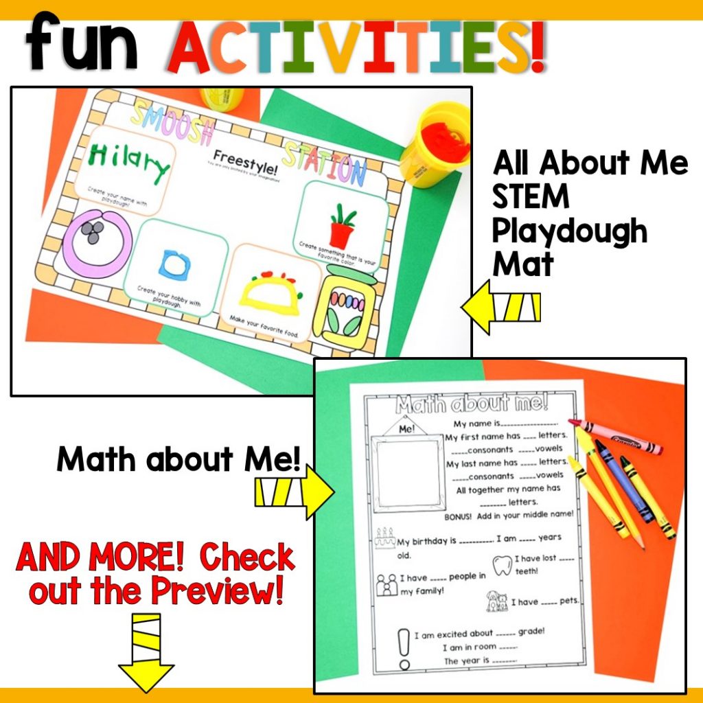 Fun Getting to Know You Activities - All About Me - Back to School or ...