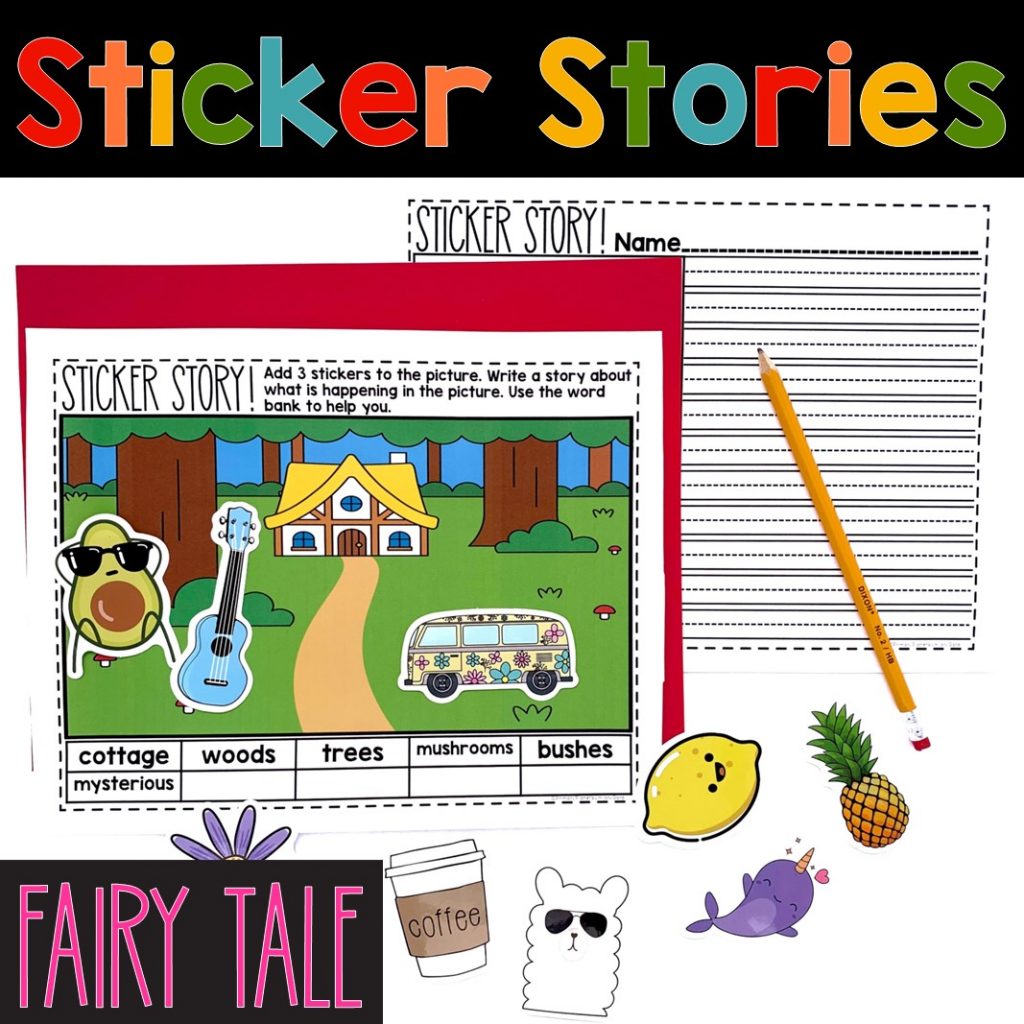 Fractured Fairy Tale Sticker Stories - Writing Fairy Tales - Sticker ...