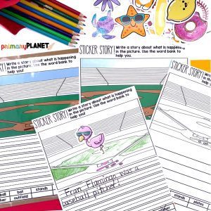 Creative Writing Center Idea: Sports Themed Sticker Stories: Stickers ...