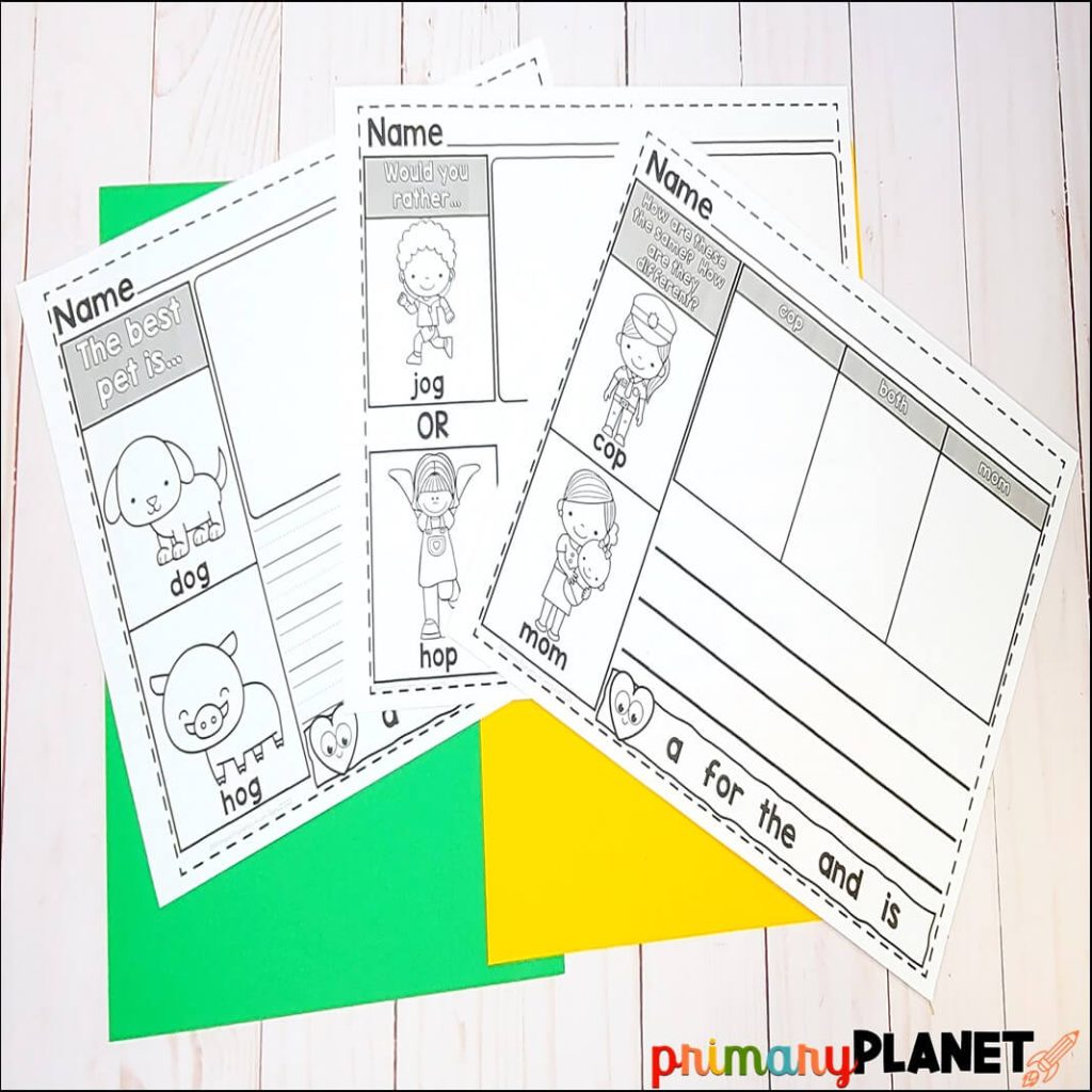 NEW! Short O CVC Words Writing Prompts with Pictures - Phonics ...