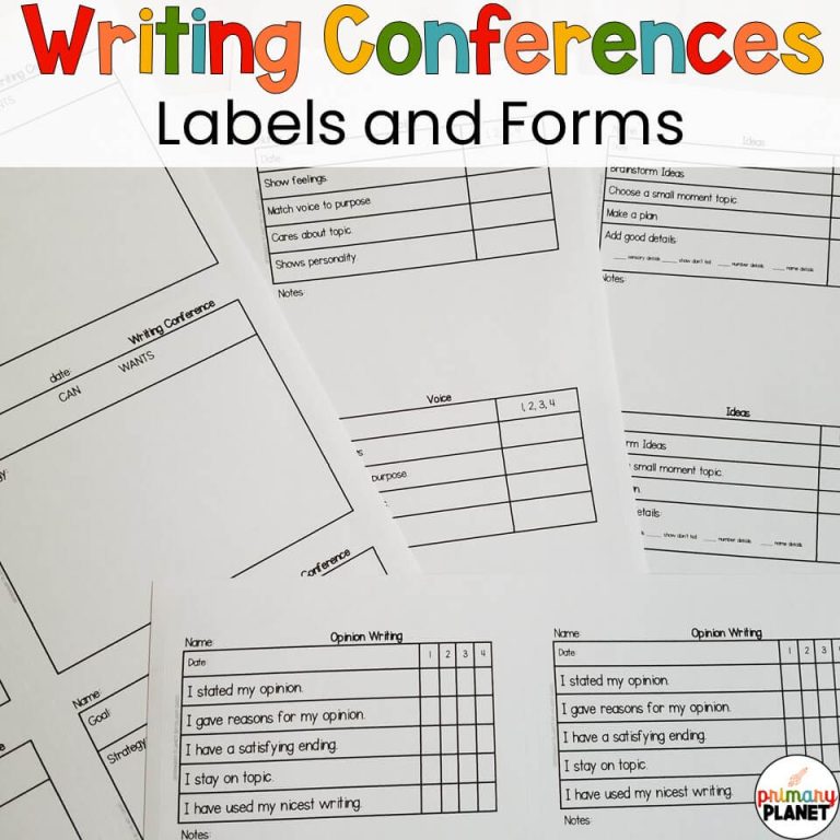 Recording Sheets and Labels for Student Writing Conferences - Cool ...