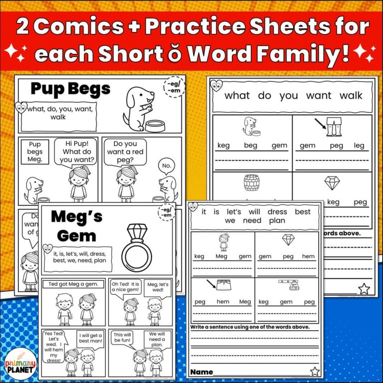 Phonics Decodable Texts - Short e CVC Word Families - Phonics Comics ...