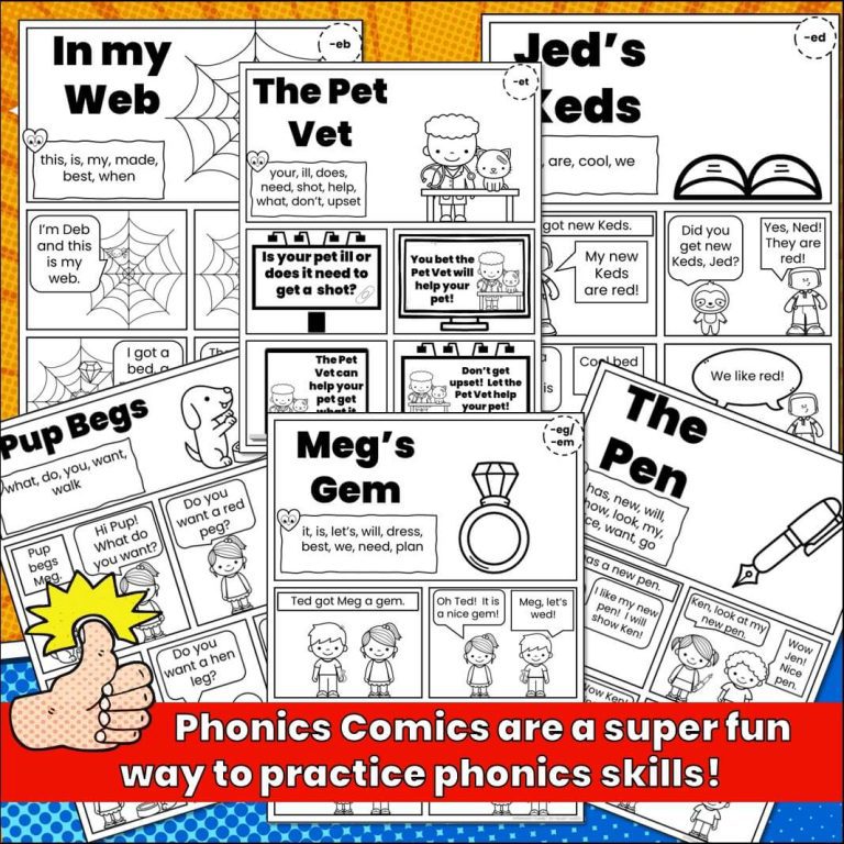 Phonics Decodable Texts - Short e CVC Word Families - Phonics Comics ...