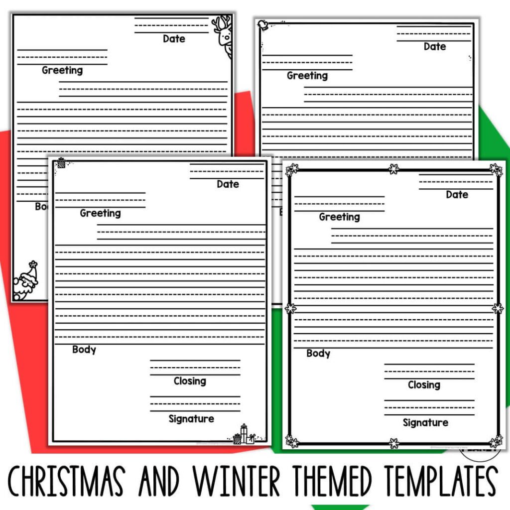 December Writing Templates - Writing Center Refresh Pack - Letter to ...