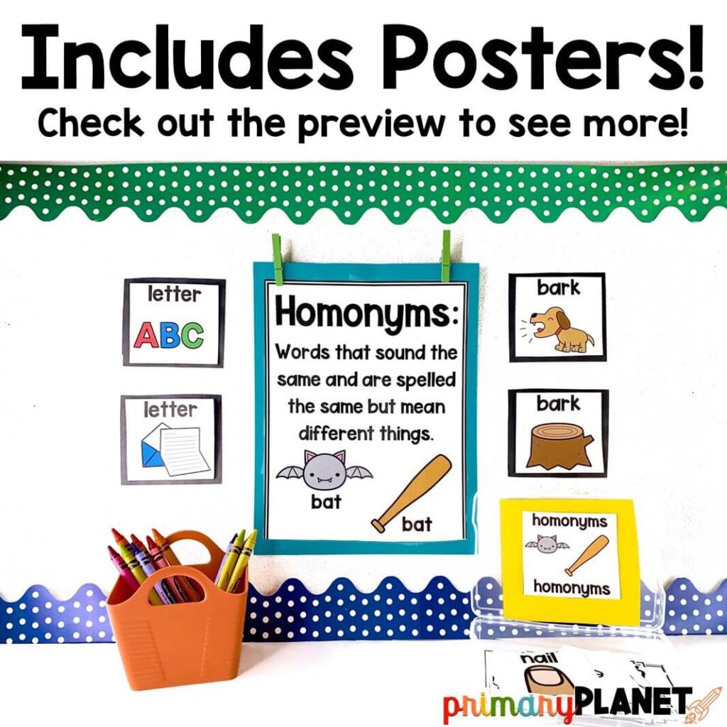 Fun Homonyms Partner Cards - Homonyms Game - Multiple Meaning Words ...