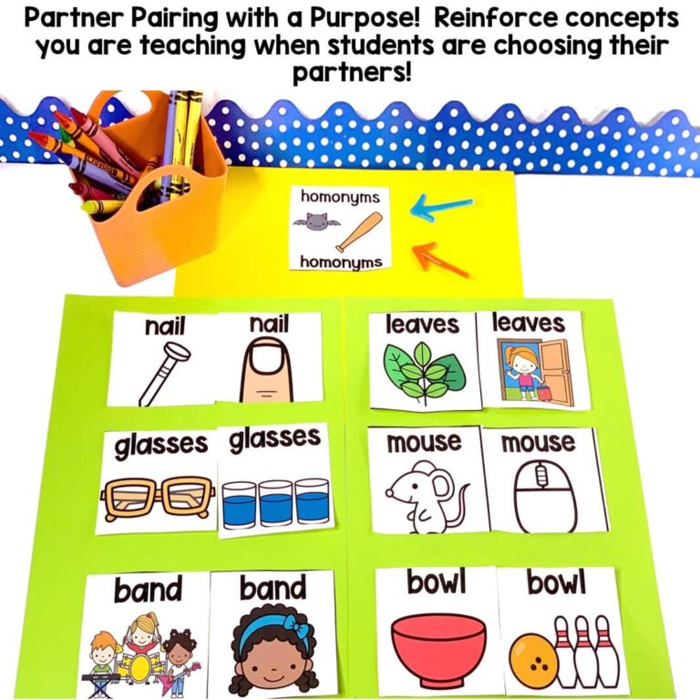 Fun Homonyms Partner Cards - Homonyms Game - Multiple Meaning Words ...