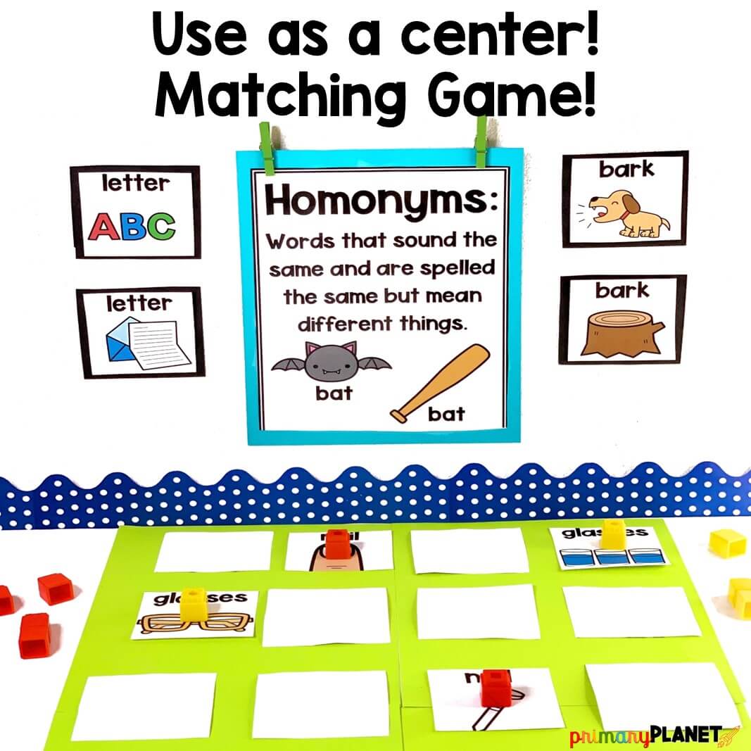 Fun Homonyms Partner Cards - Homonyms Game - Multiple Meaning Words ...