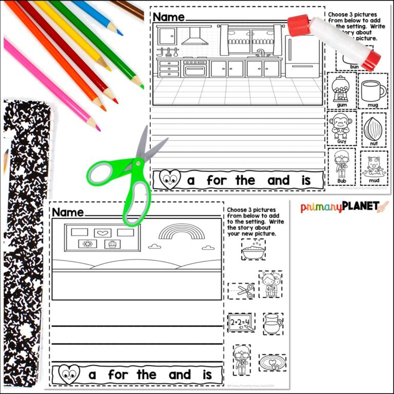 Short u Phonics Picture Writing - Writing Sentences with Short u Words ...