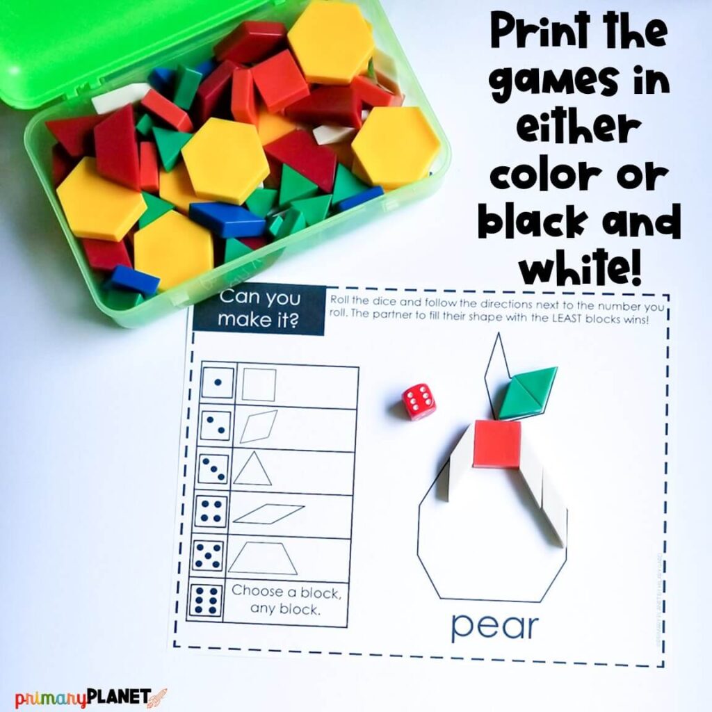 Pattern Block Patterns Mats - Fruit Pattern Block Pictures - Math Games ...