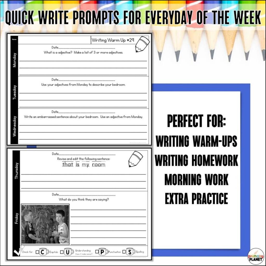 End of Year Daily Writing Warm-Ups - Creative Writing Logs - Quick ...
