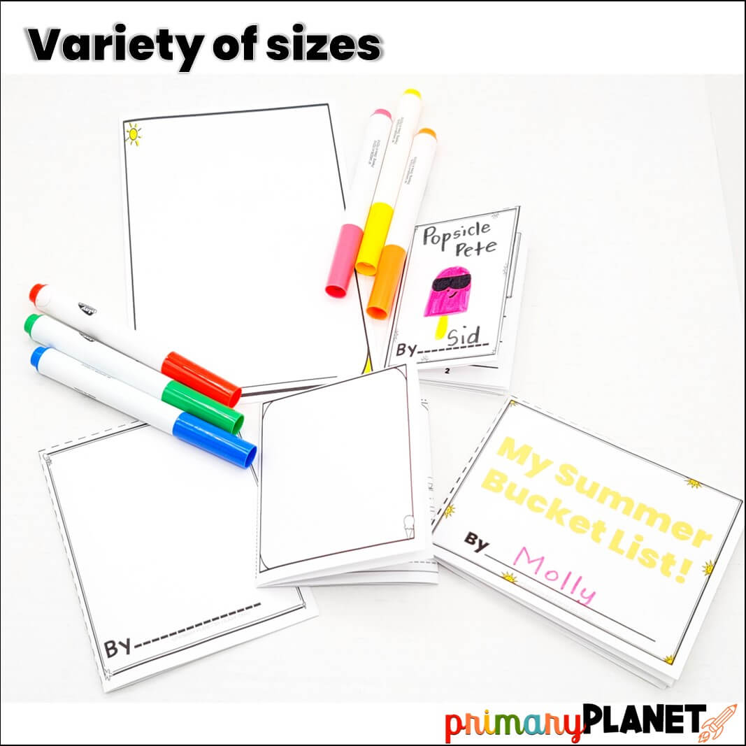 Summer Blank Writing Mini-Books Templates - Sunshine, Ice Cream, Beach ...