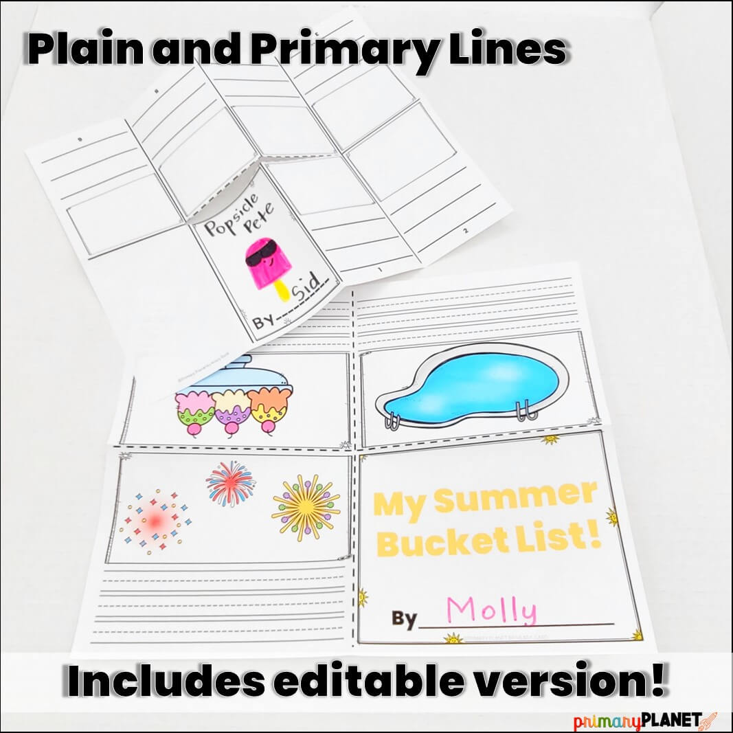 Summer Blank Writing Mini-Books Templates - Sunshine, Ice Cream, Beach ...