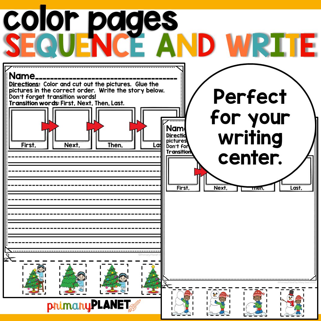 Winter Sequence Writing Activities- Sequence of Events Worksheets ...