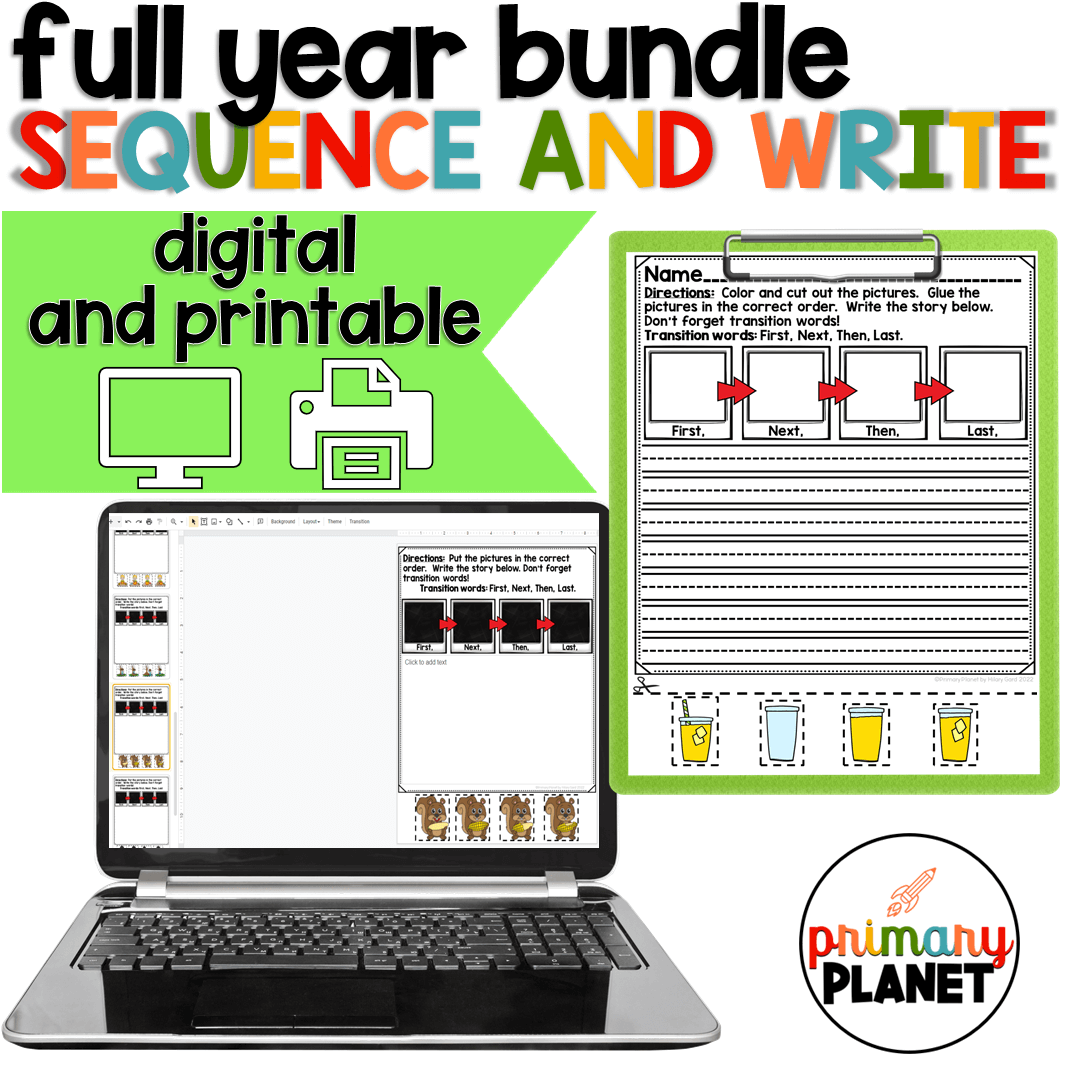 Sequencing Stories with Pictures: FULL YEAR Sequence of Events Writing ...