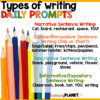 Sentence a Day- Types of Writing Mini Lesson Teacher Slides ...