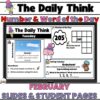 February Morning Work Slides - Number and Word of the Day for ...