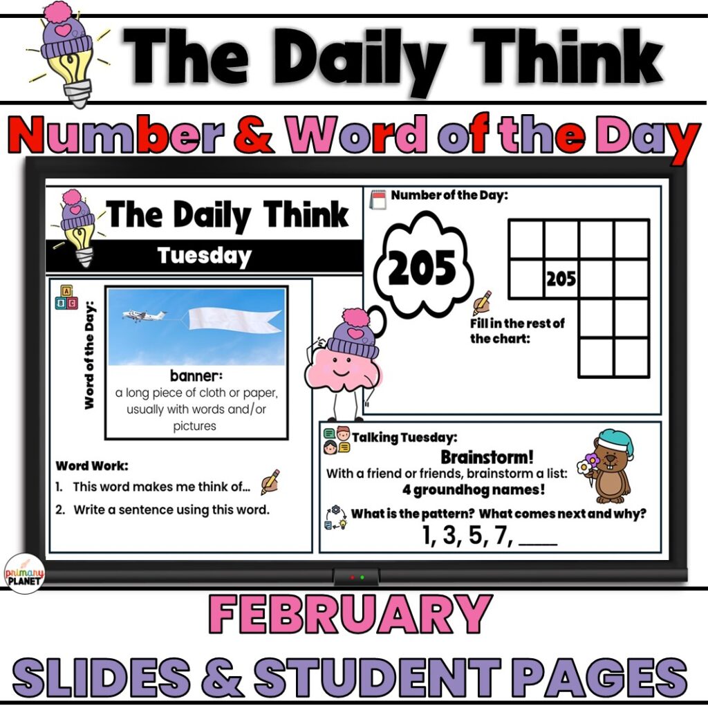 February Morning Work Slides - Number and Word of the Day for ...