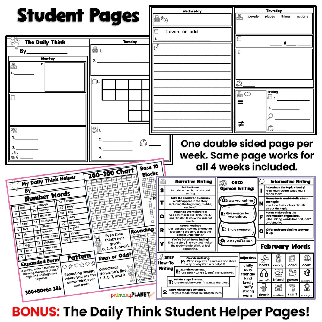 February Morning Work Slides - Number and Word of the Day for ...