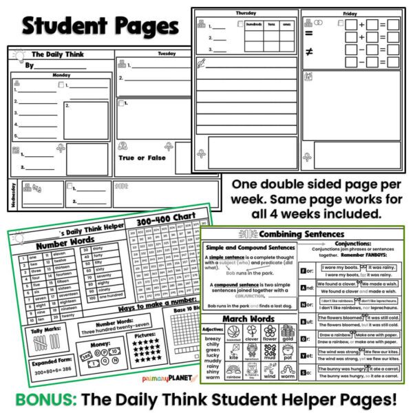 March Morning Work Daily Slides for Word & Number of the Day - Bell ...