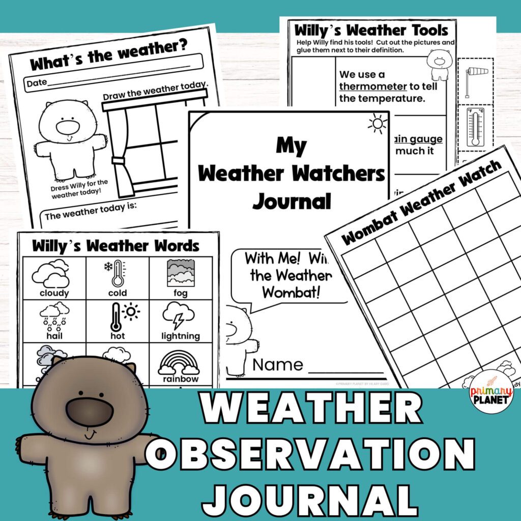 Weather Observation Journal for Kids Printable PDF