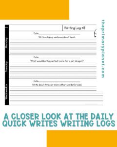 Kickstart Writing Confidence with Daily Writing Logs and Quick Writing ...